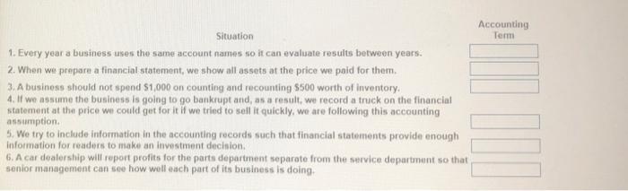 Match the assumption, principle, or constraint | Chegg.com