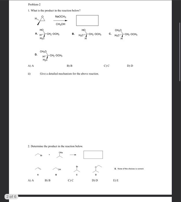 Solved Assignment#1- Alcohols, Ethers and Epoxides Name: | Chegg.com