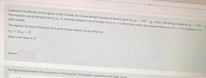Solved Suppose in the Brander and Krugman model of trade, | Chegg.com