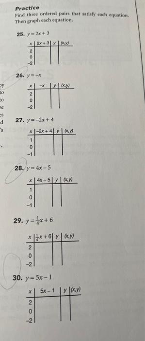 Solved Find three ordered pairs that satisfy each | Chegg.com