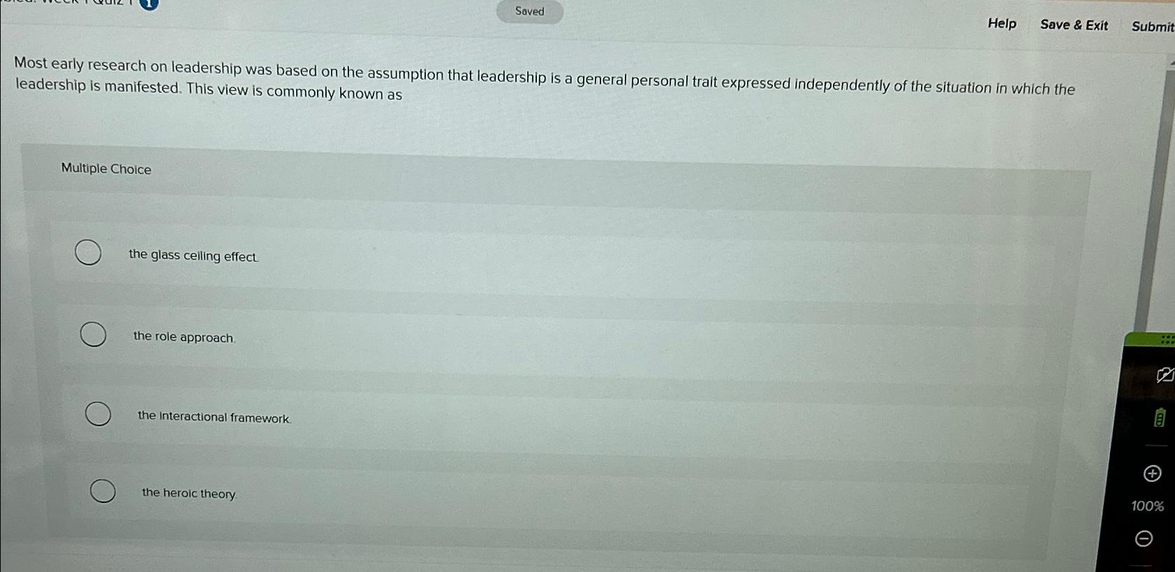 Solved HelpSave & ExitSubmitMost early research on | Chegg.com