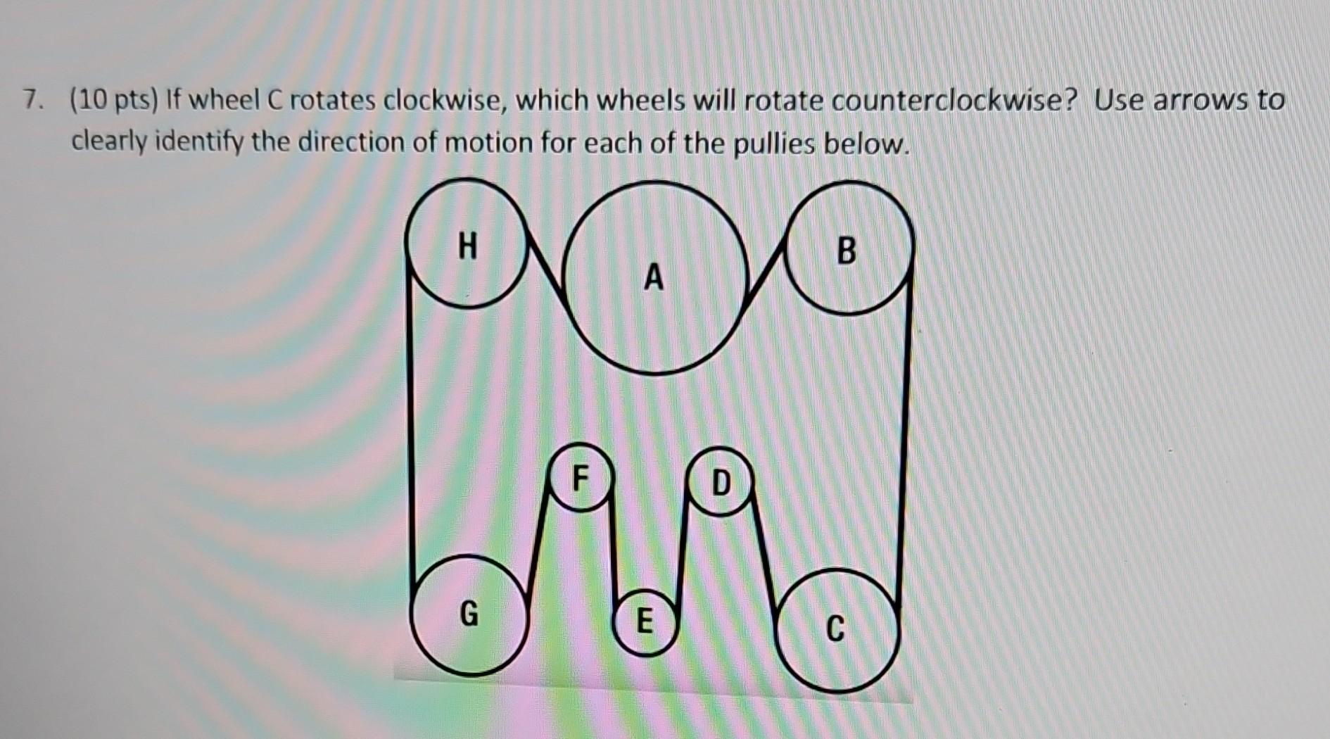 Solved 7 10 Pts If Wheel C Rotates Clockwise Which