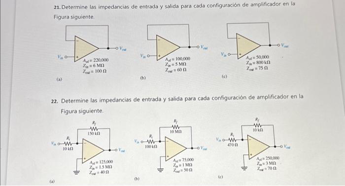 Solved 21 Determine The Input And Output Impedances For