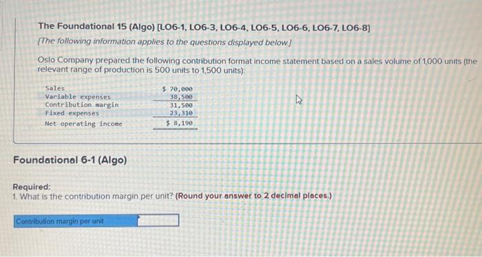 Solved The Foundational 15 (Algo) [LO6-1, LO6-3, LO6-4, | Chegg.com