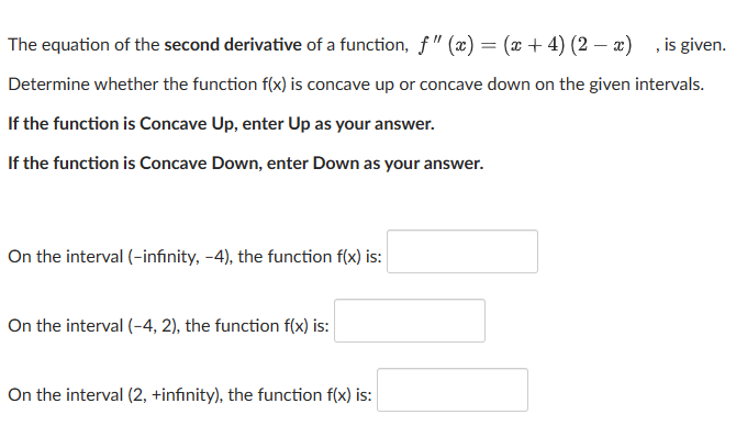 Solved The Equation Of The Second Derivative Of A Function
