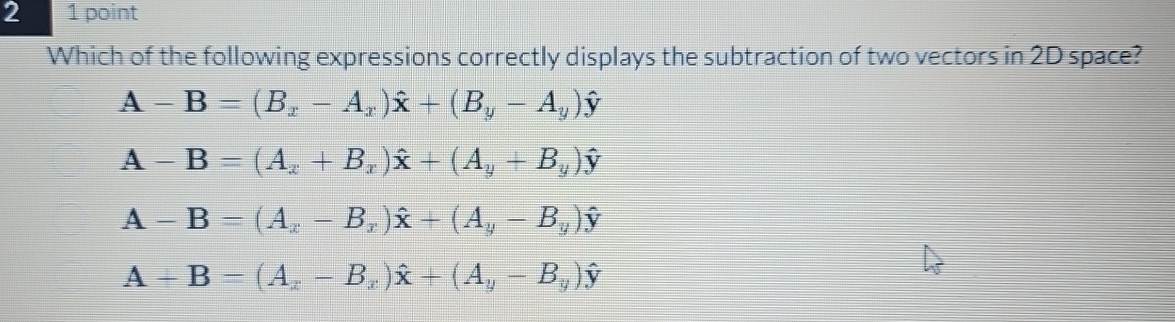 Solved 21 ﻿pointWhich of the following expressions correctly | Chegg.com