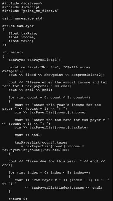 Solved 6. In the vectorstructTax.cpp file, you also need to | Chegg.com