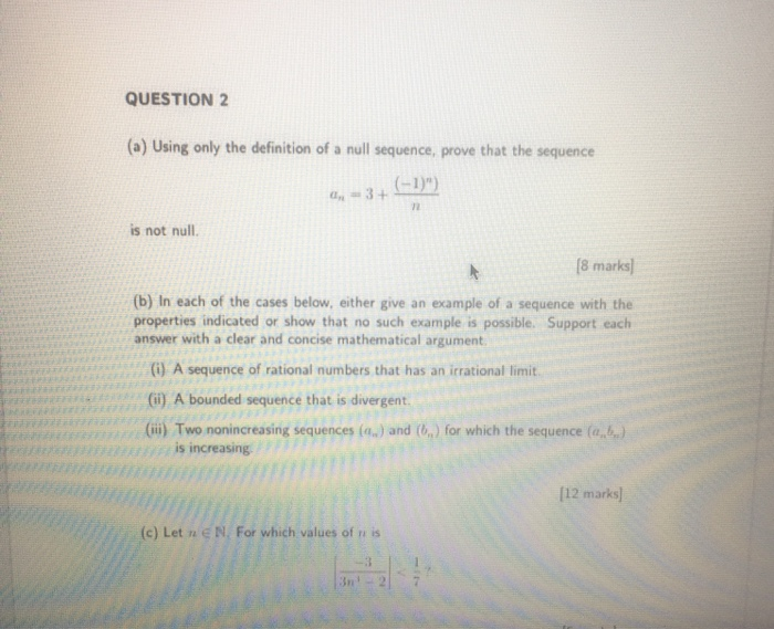 Solved QUESTION 2 (a) Using only the definition of a null | Chegg.com