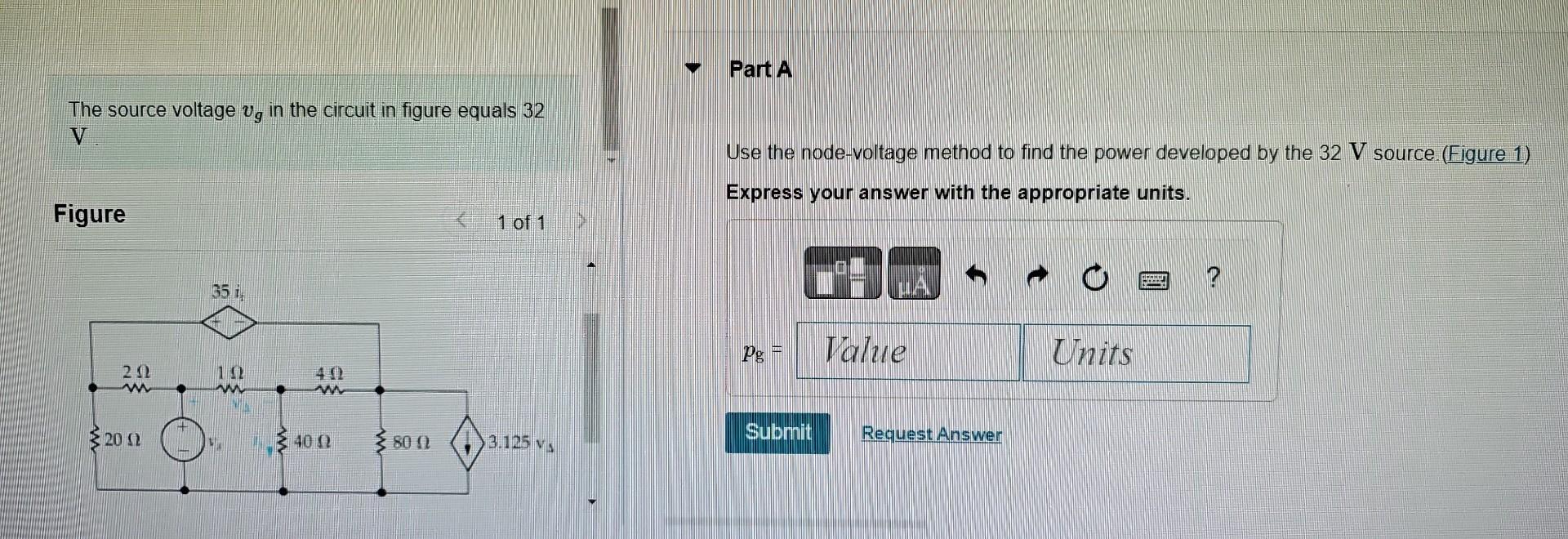 The source voltage vg in the circuit in figure equals | Chegg.com