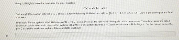 Solved Using solve_ivp solve the non-linear first-order | Chegg.com