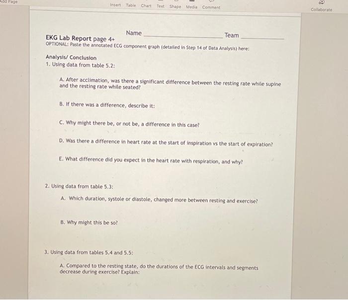 Solved Need help filling out EKG lab report? Table 5.4 and | Chegg.com