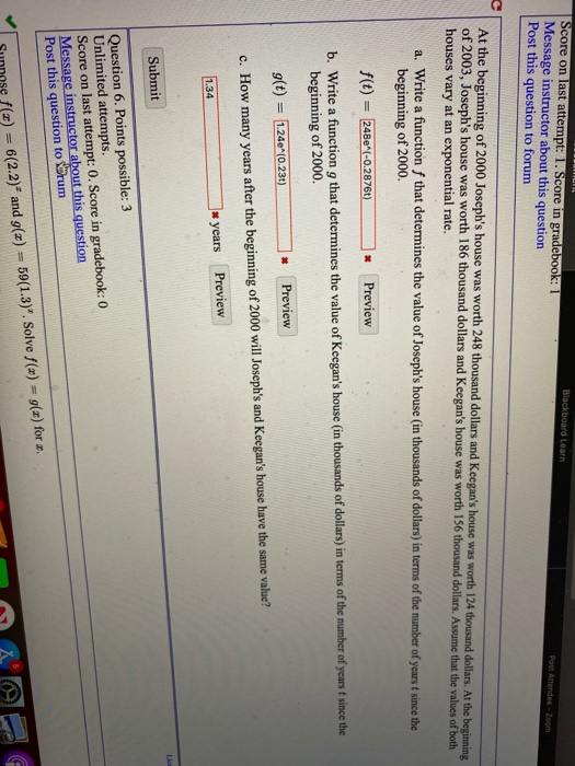 Solved Blackboard Learn Score on last attempt: 1. Score in | Chegg.com