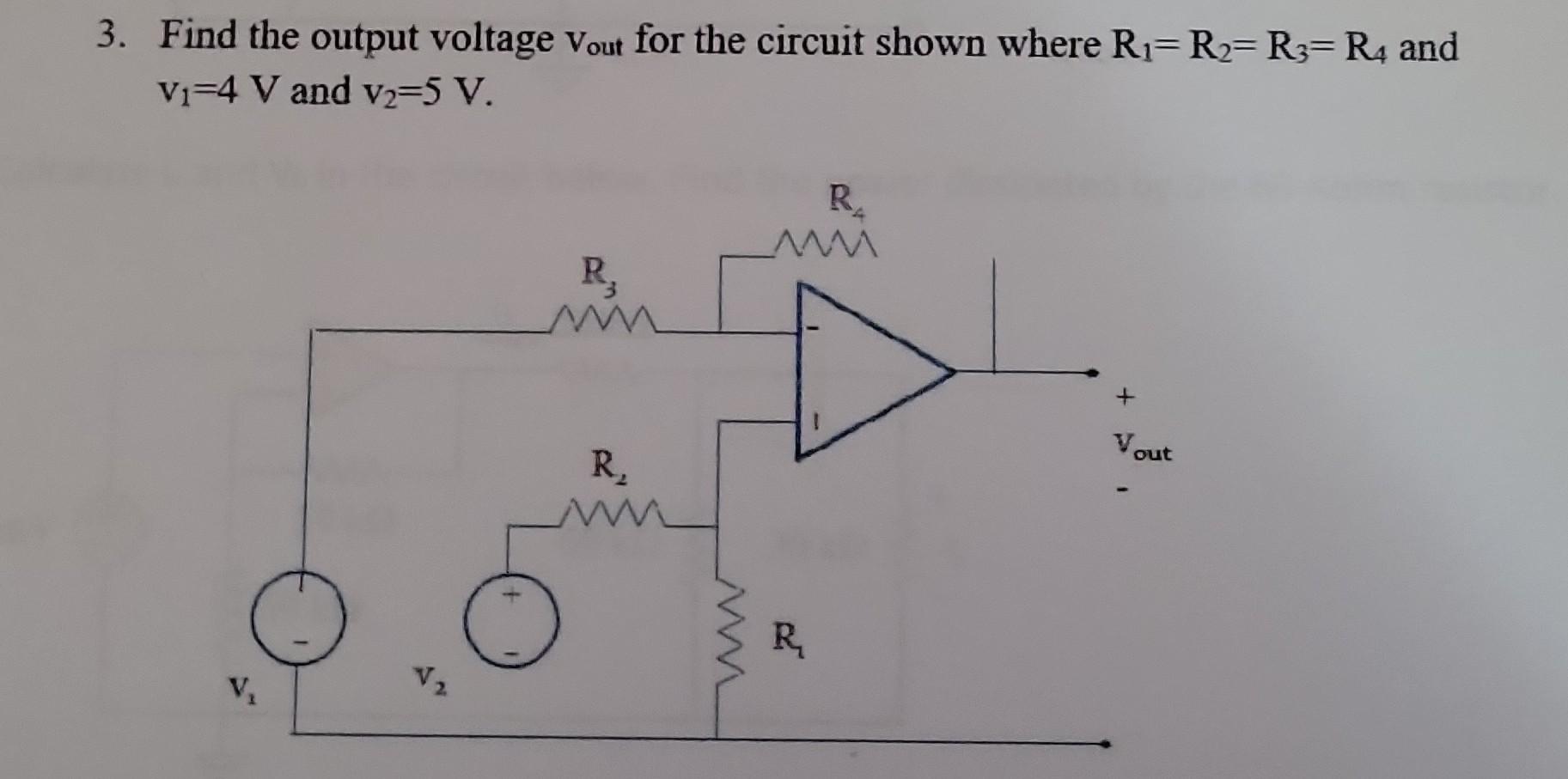 Solved 3. Find the output voltage vout for the circuit | Chegg.com