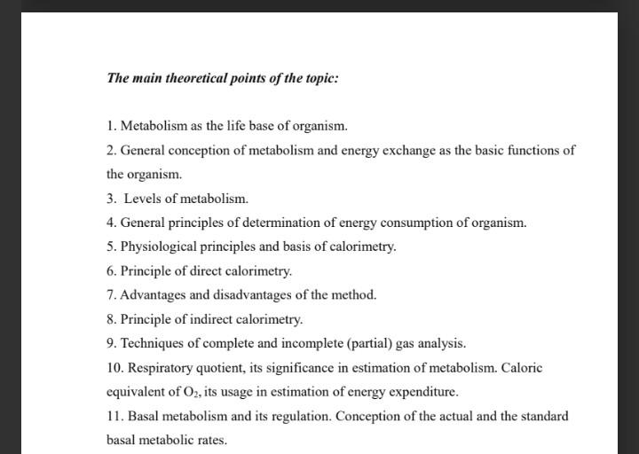 Solved The main theoretical points of the topic: 1. | Chegg.com
