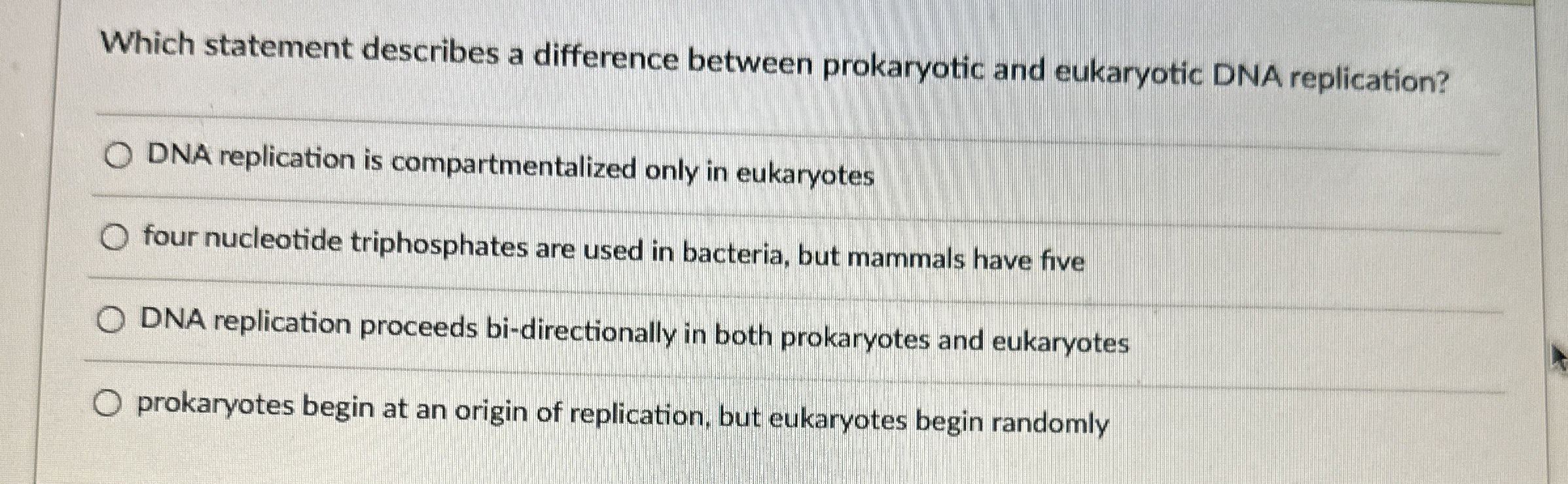 Solved Which statement describes a difference between | Chegg.com