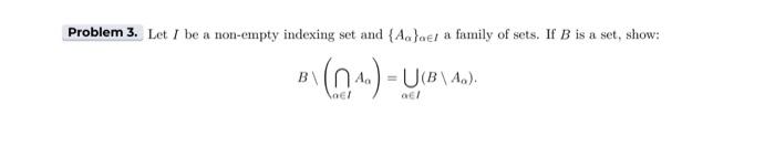 Solved Problem 3. Let I be a non-empty indexing set and | Chegg.com