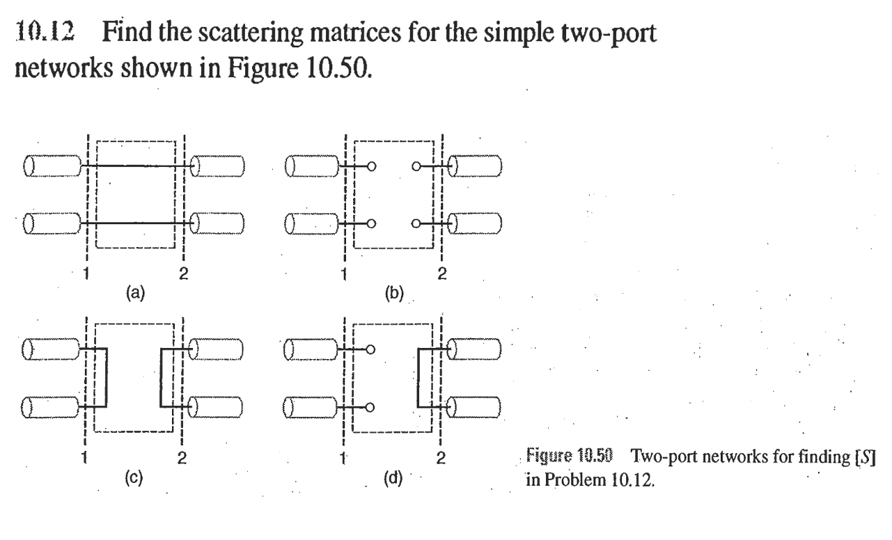 Solved 10.12 ﻿Find the scattering matrices for the simple | Chegg.com