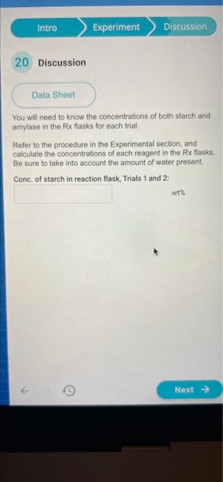 Solved Intro Experiment Discussion 20 Discussion Data Sheet | Chegg.com