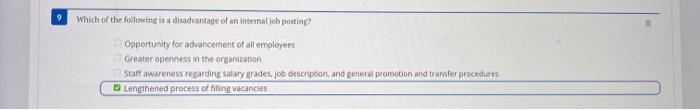 Solved 9 Which Of The Following Is A Disadvantage Of An Chegg