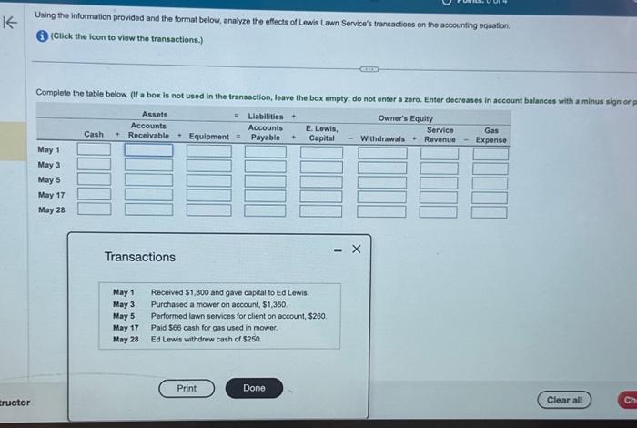 K tructor Using the information provided and the | Chegg.com