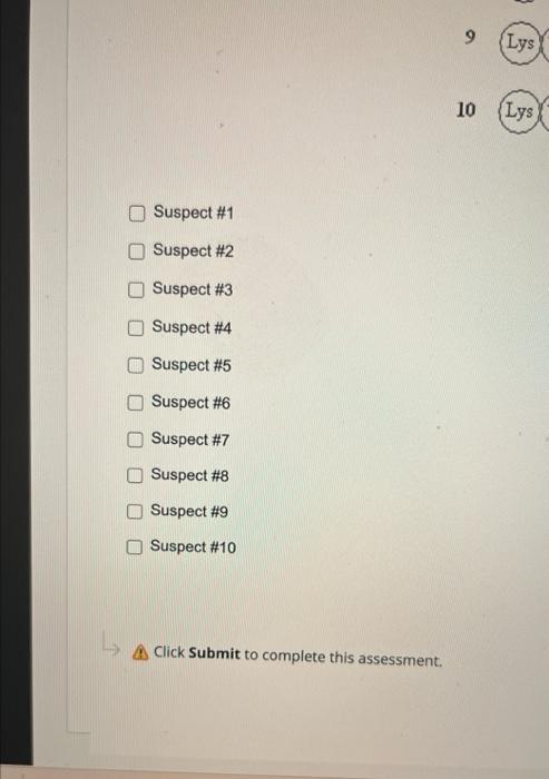 Solved Suspect \#1 Suspect \#2 Suspect \#3 Suspect \#4 | Chegg.com