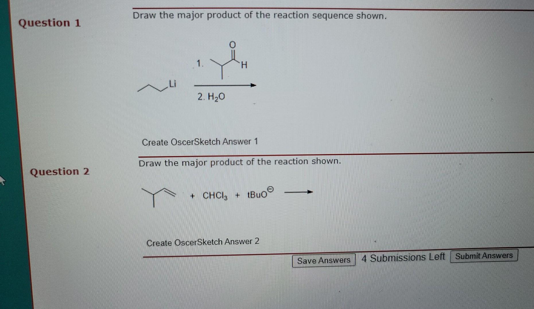 Solved Draw the major product of the reaction sequence | Chegg.com