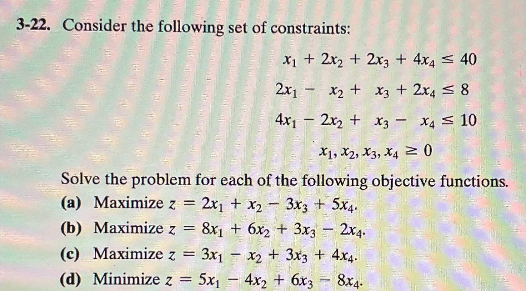 Solved 3-22. ﻿Consider the following set of | Chegg.com
