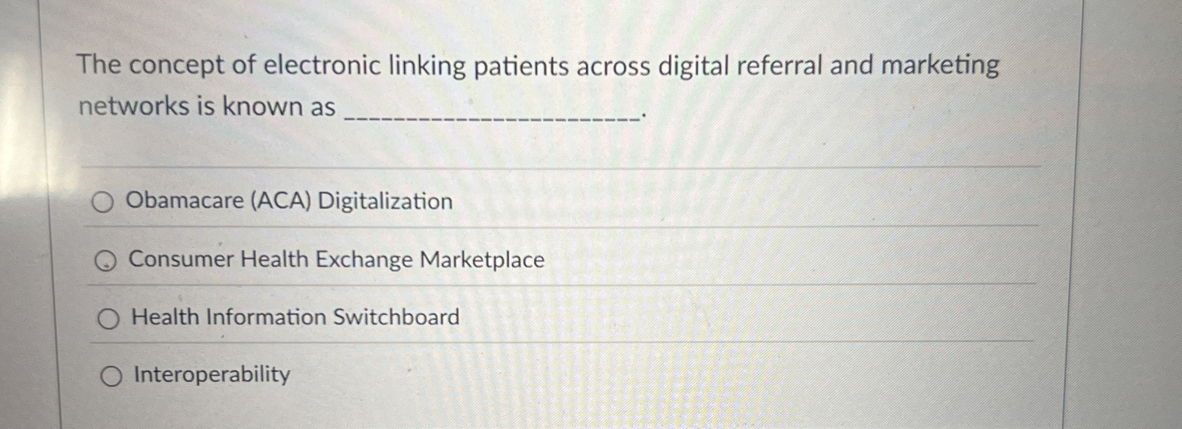 Solved The concept of electronic linking patients across | Chegg.com