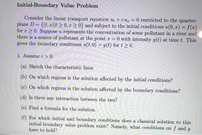 Solved Initial-Boundary Value Problem Consider the linear | Chegg.com