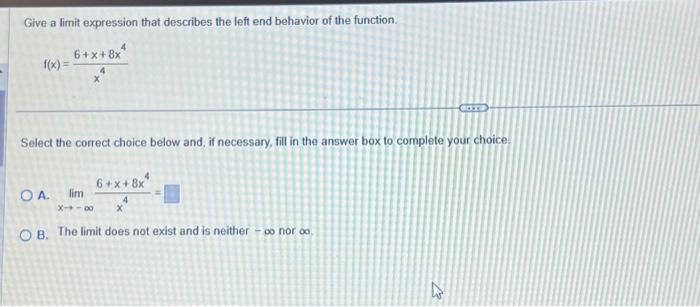 Solved Give a limit expression that describes the left end | Chegg.com