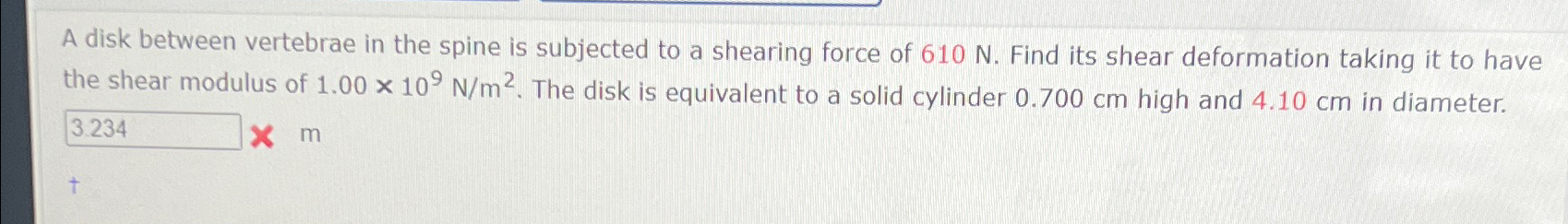 Solved A disk between vertebrae in the spine is subjected to | Chegg.com