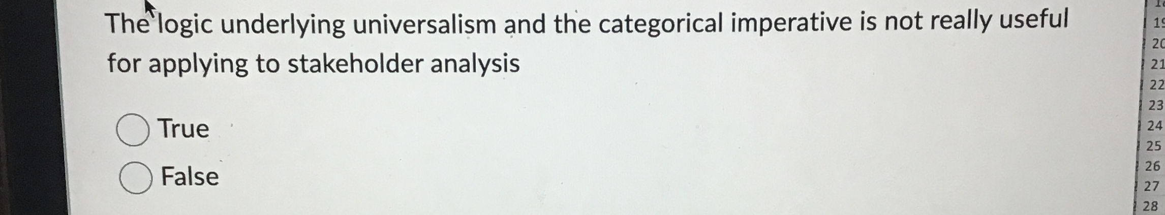 Solved The logic underlying universalism and the categorical | Chegg.com