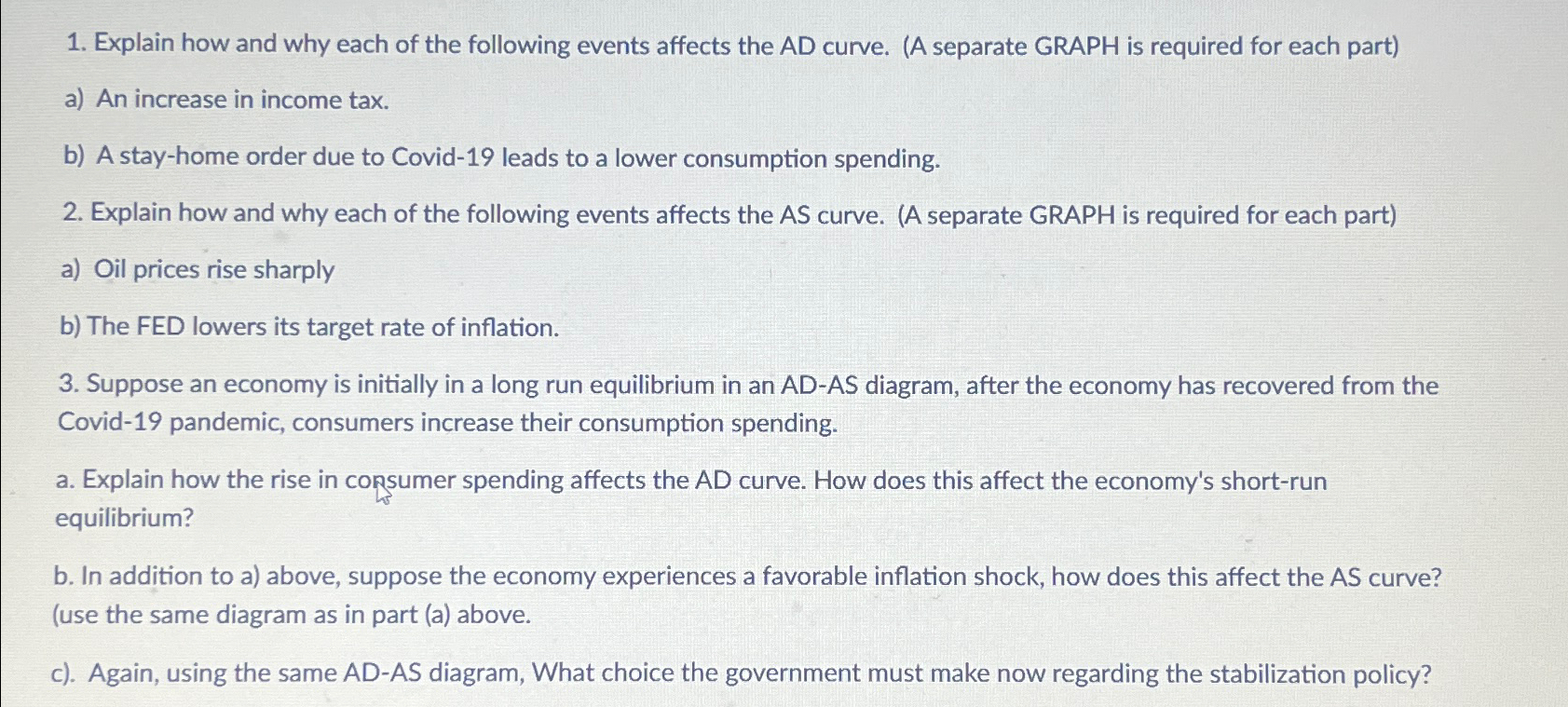 Solved Explain how and why each of the following events | Chegg.com