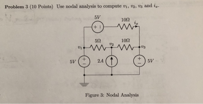 Solved Problem 3 (10 Points) Use nodal analysis to compute | Chegg.com