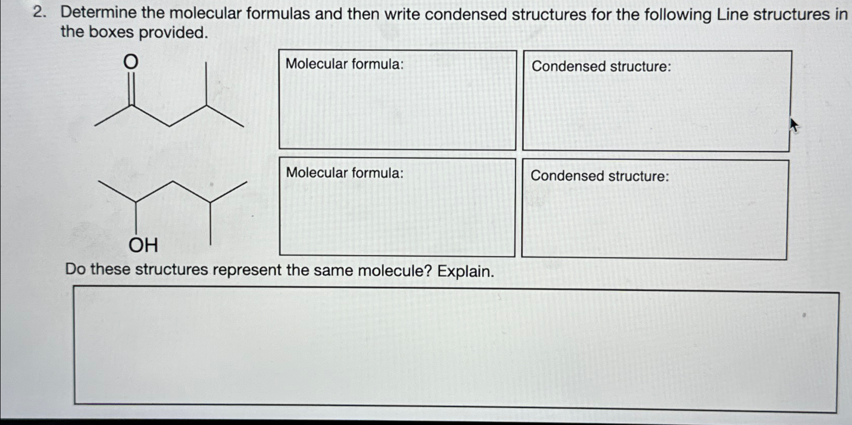 Solved Determine the molecular formulas and then write | Chegg.com