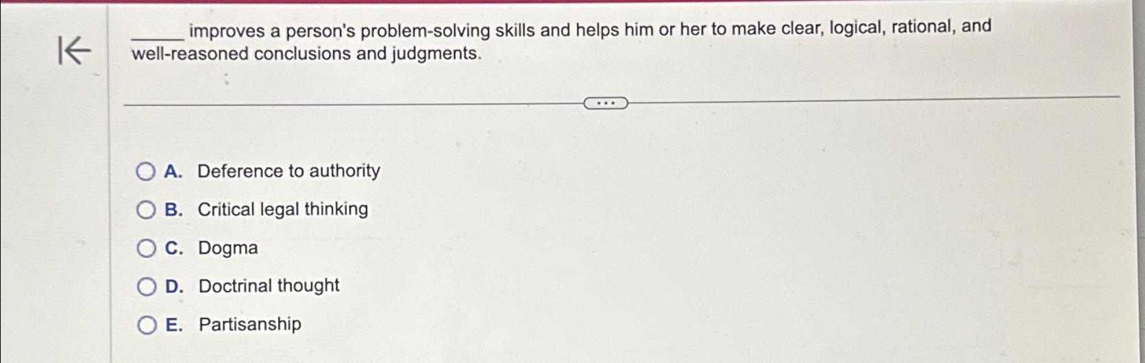 Solved improves a person's problem-solving skills and helps | Chegg.com