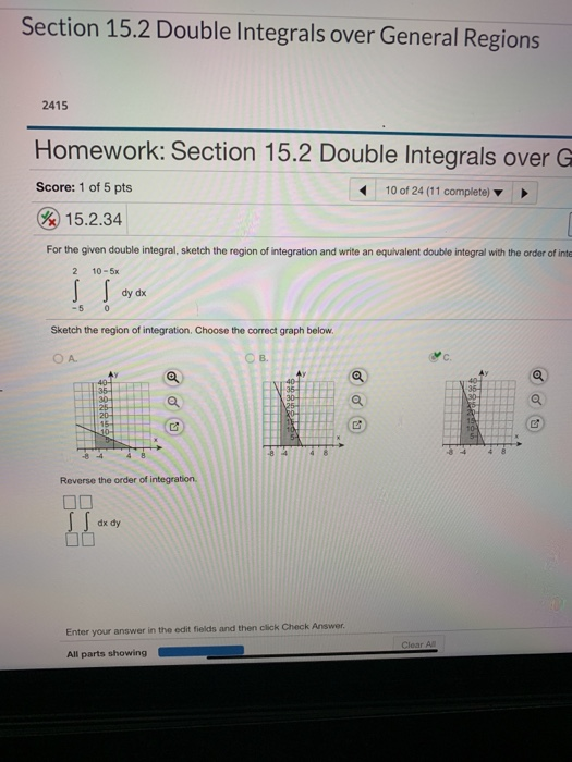 Solved Section 15.2 Double Integrals over General Regions | Chegg.com