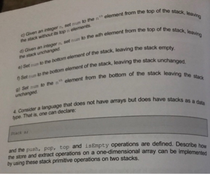 Solved 1 Given An Initially Empty Stack S That Accepts 