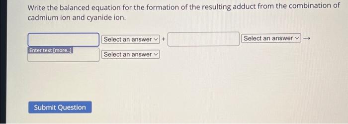 Solved Write the balanced equation for the formation of the | Chegg.com