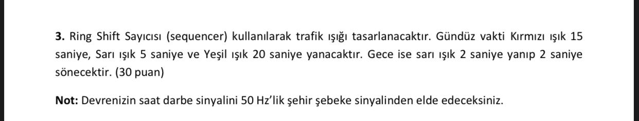 Ring Shift Sayıcısı (sequencer) ﻿kullanılarak trafik | Chegg.com