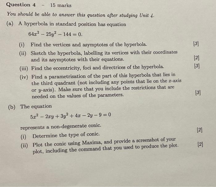 Solved Question 4 - 15 marks You should be able to answer | Chegg.com Solved Question 4 - 15 marks You should be able to answer | Chegg.com