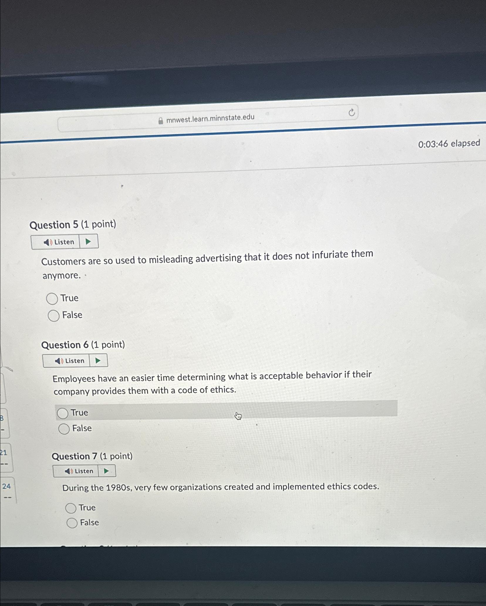 Solved mnwest.learn.minnstate.edu0:03:46 ﻿elapsedQuestion | Chegg.com