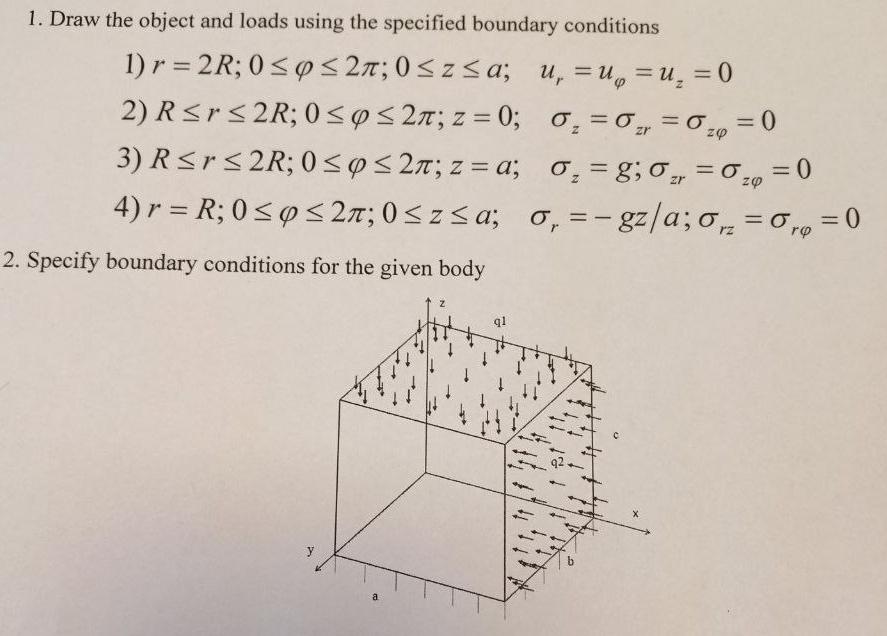 Solved 1. Draw the object and loads using the specified | Chegg.com