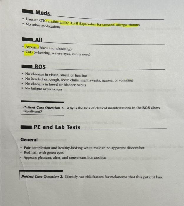 Solved HPI R.S. is a 38-year-old white male who presents to | Chegg.com