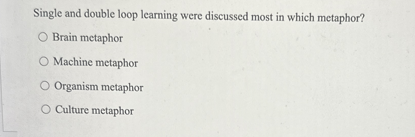Solved Single and double loop learning were discussed most | Chegg.com