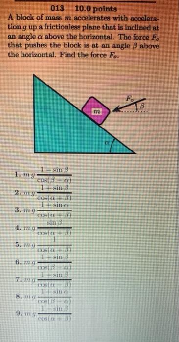 Solved 011 (part 1 of 2 ) 10.0 points Consider a force F=865 | Chegg.com
