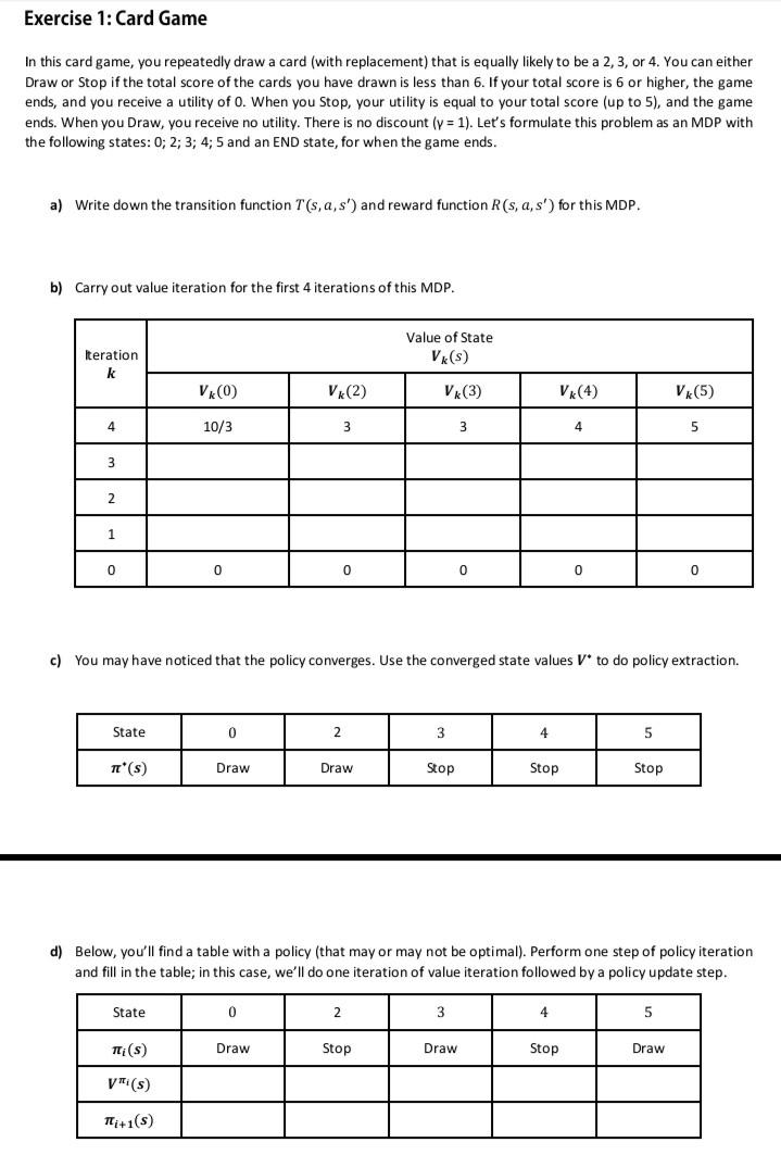 Solved Exercise 1: Card Game In this card game, you | Chegg.com
