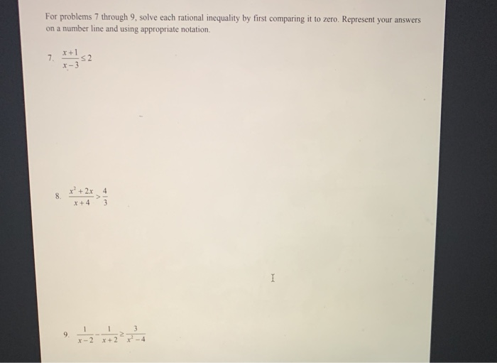 Solved For problems 7 through 9, solve each rational | Chegg.com