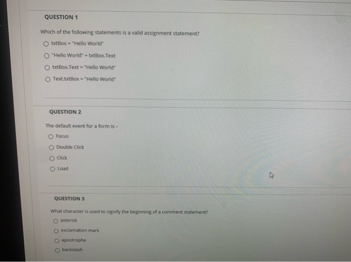 Solved QUESTION 1 Which of the following statements is a | Chegg.com