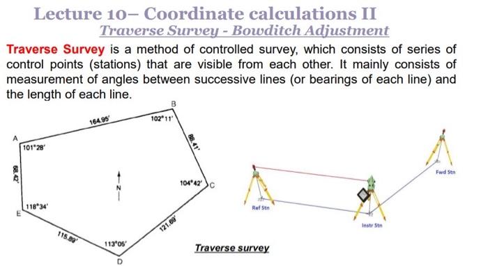 Solved Traverse Survey is a method of controlled survey, | Chegg.com